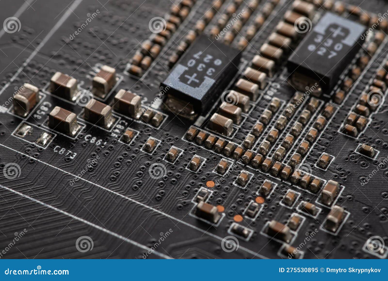 Microchip Computer Graphic Card on White Background Top View Stock ...