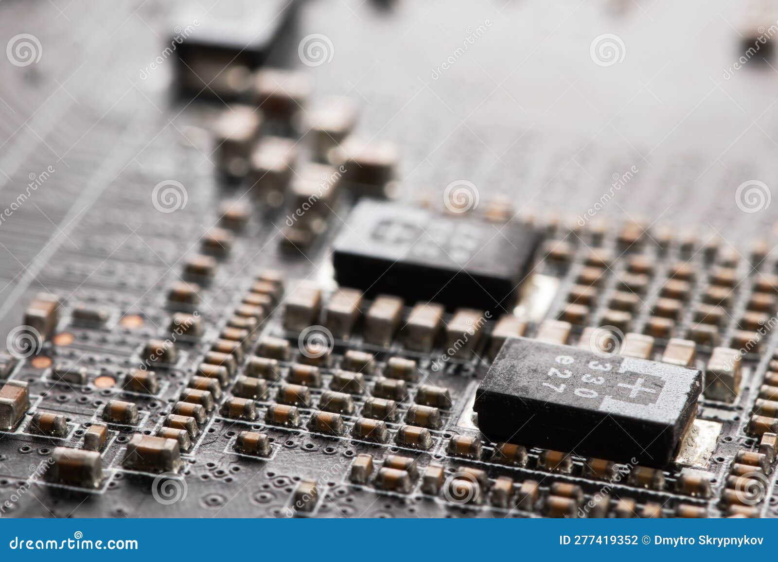 Microchip Computer Graphic Card on White Background Top View Stock ...