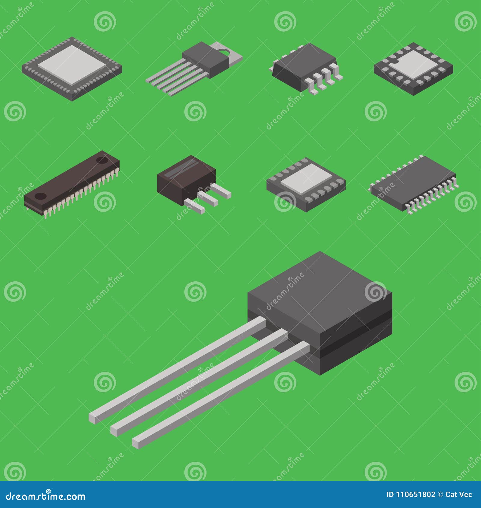 Microchip Computer Vector Isometric Chip Technology Processor Circuit ...