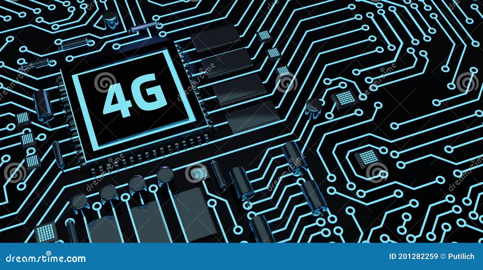 Microchip.the Concept of 4G Network, High-speed Mobile Internet, New ...