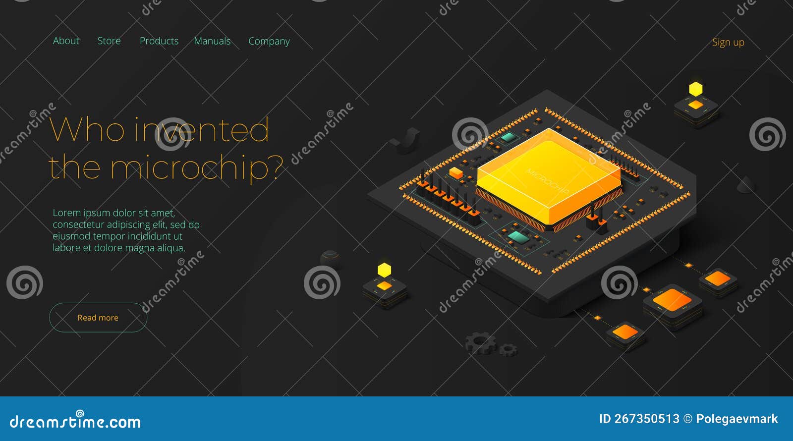Microchip Concept Illustration In Isometric Vector Design