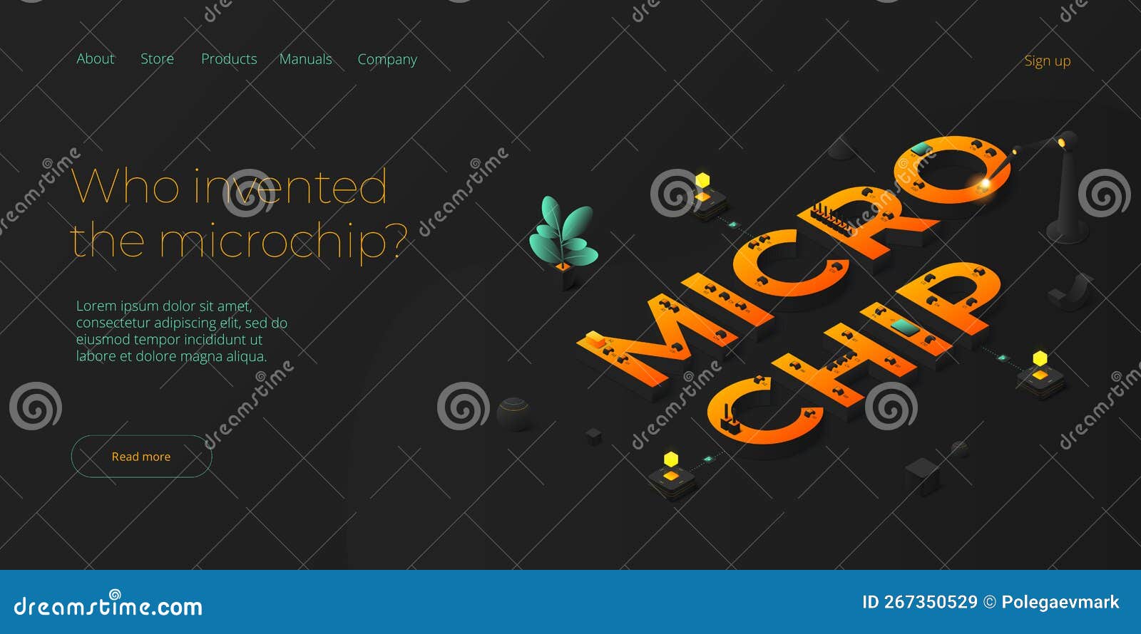 Microchip Concept Illustration in Isometric Vector Design ...