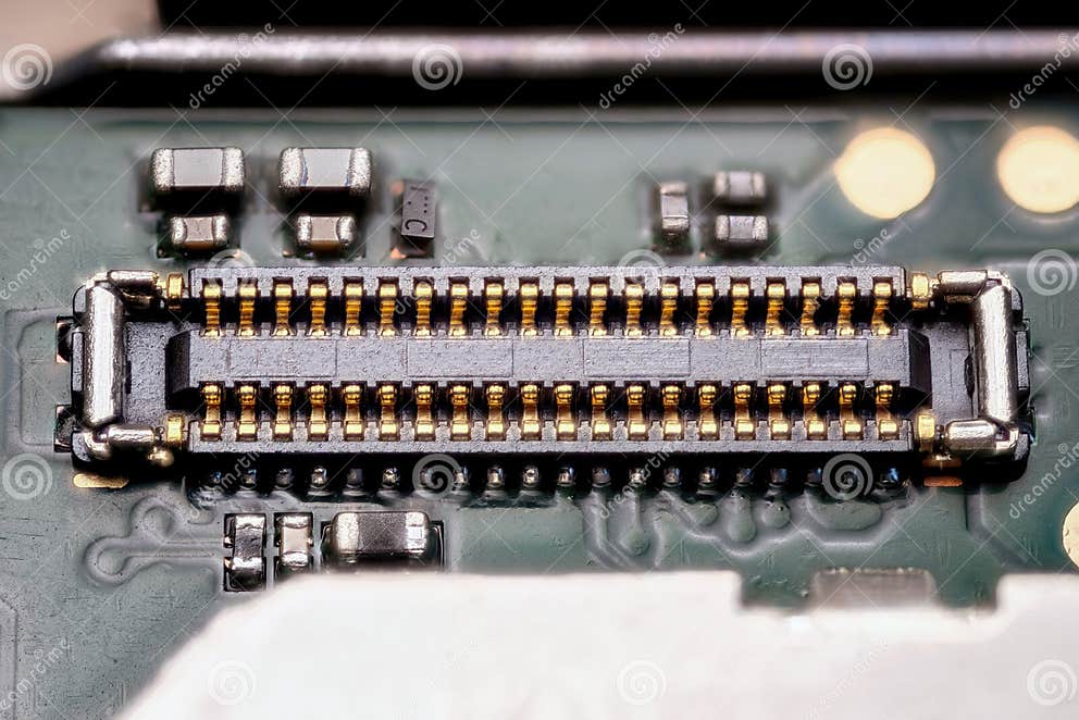 Microchip Connector for Mobile Phone Board Smartphone, PCB Stock Photo ...