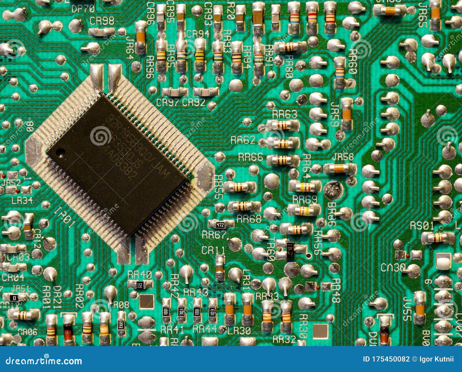 Microchip on the Control Board of Modern Electronic Equipment Stock ...