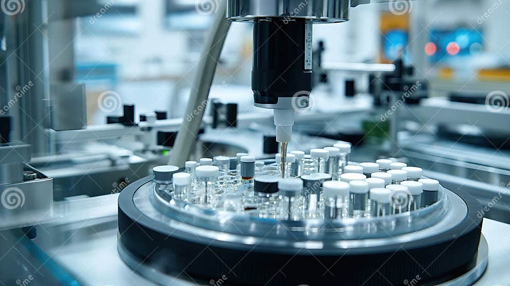 Microchip Machine Working in Factory Stock Image - Image of interior ...