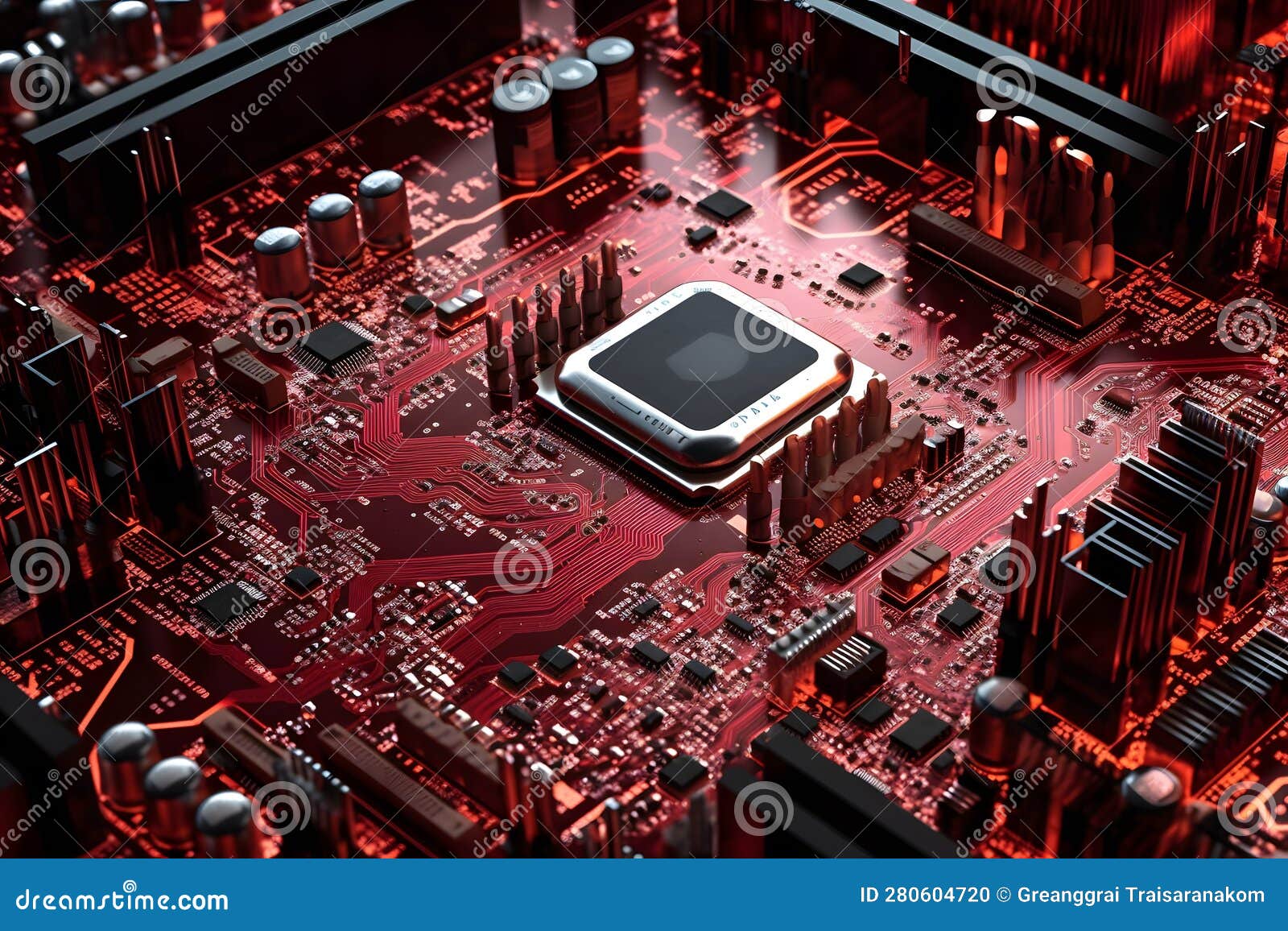 Microchip Cpu Computer. Tech Background Stock Illustration ...