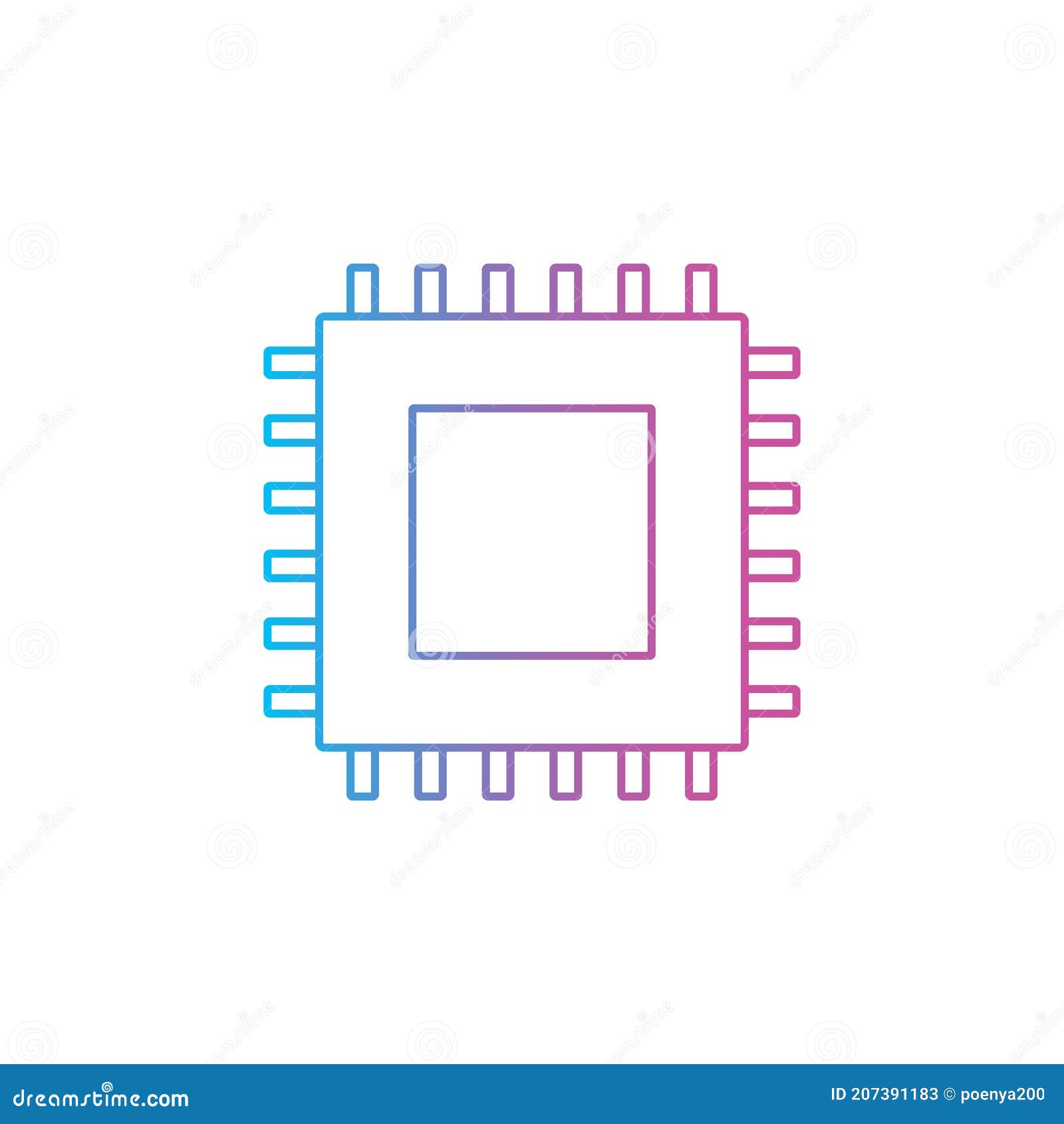 Microchip Cpu Processor Chip Outline Line Style Icon Vector ... Microchip Cpu Processor Chip Outline Line Style Icon Vector ...