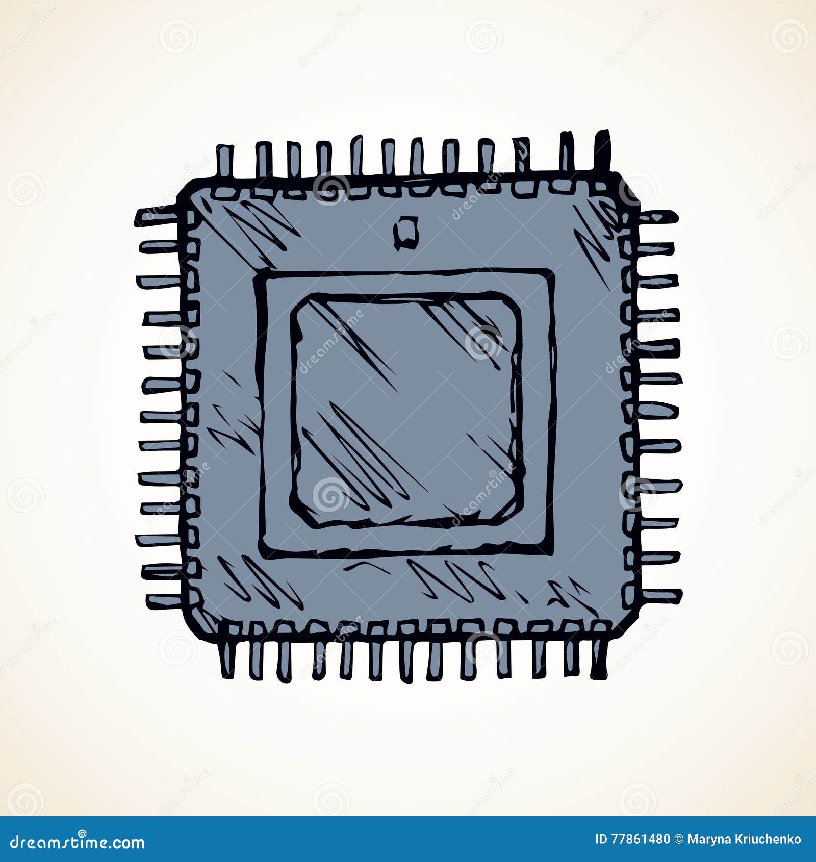 Microchip Desenho do vetor ilustração do vetor. Ilustração de placa ...