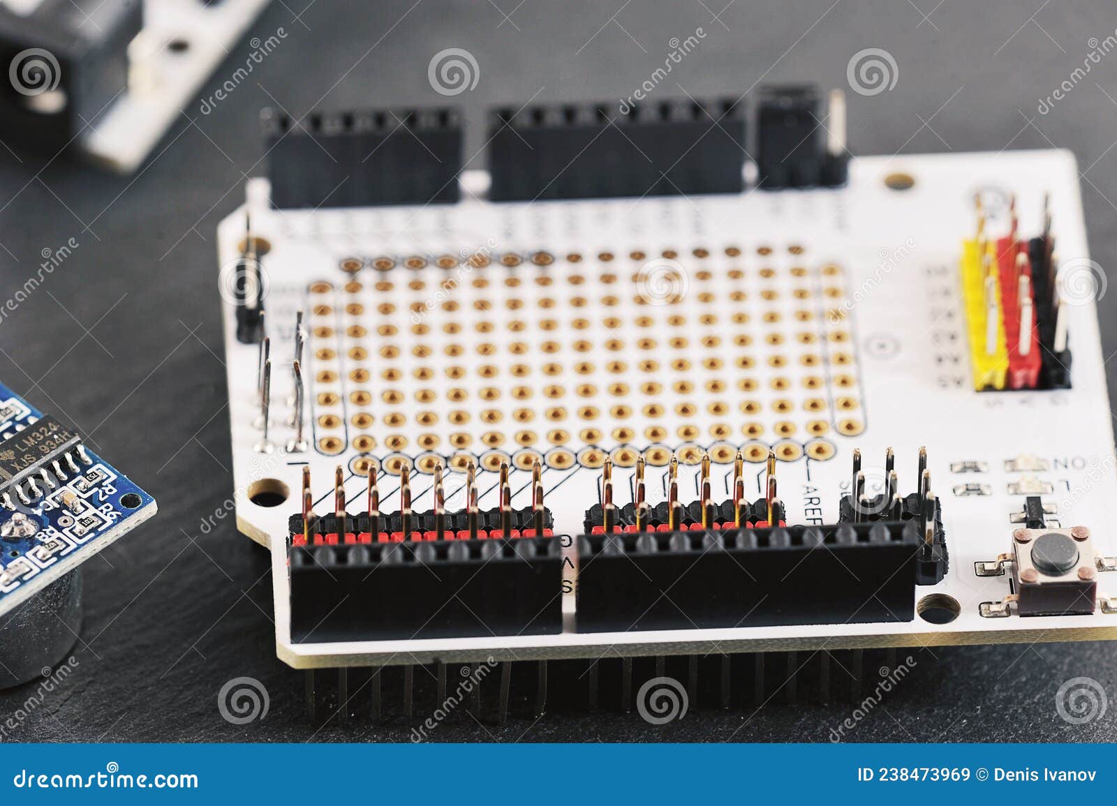Microchip - Electronic Board With Connectors Stock Photo ...