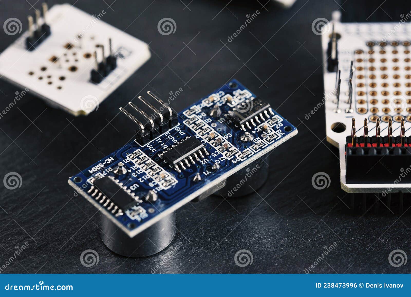 Microchip - Electronic Board with Connectors Stock Photo - Image of ...
