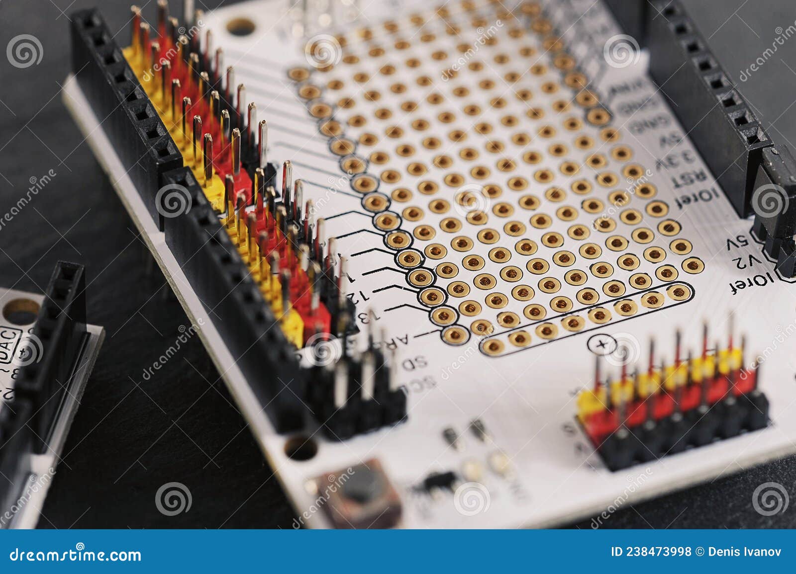 Microchip - Electronic Board with Connectors Stock Photo - Image of ...