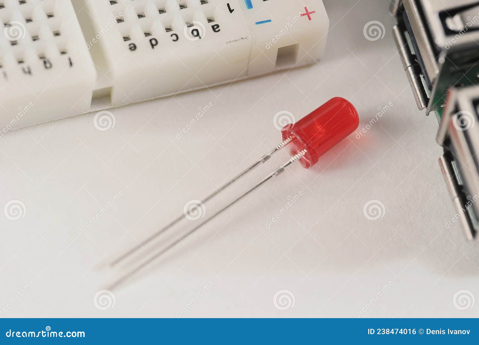 Microchip - an Electronic Board with Connectors and a Red LED Stock ...