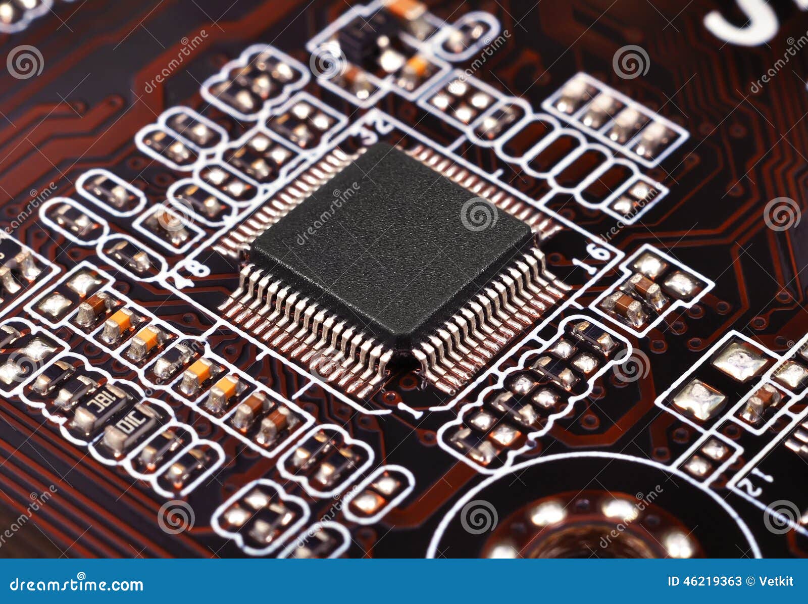 Microchip stock image. Image of macro, component, microcircuit - 46219363