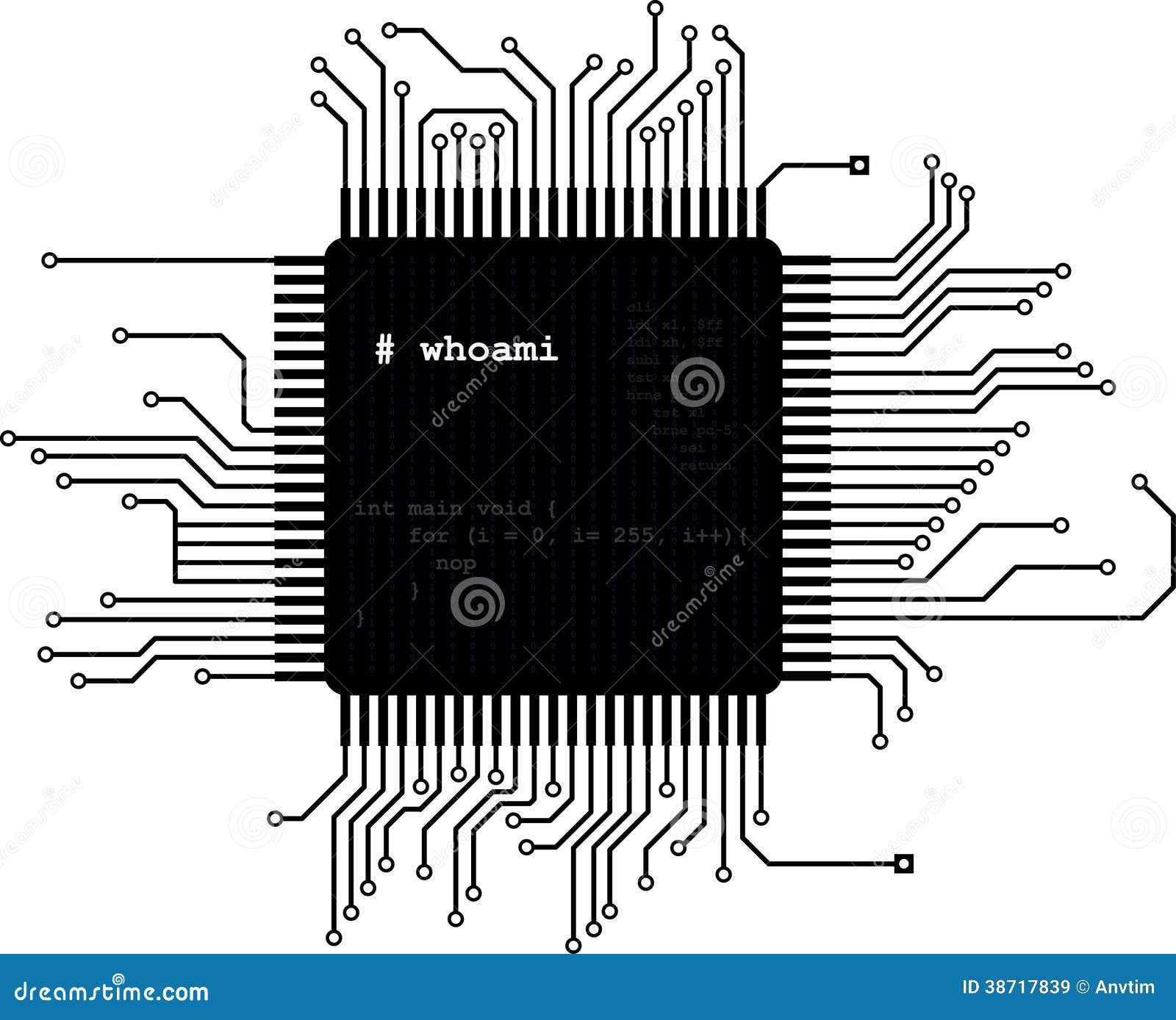 Microchip stock vector. Illustration of numbers, controller - 38717839