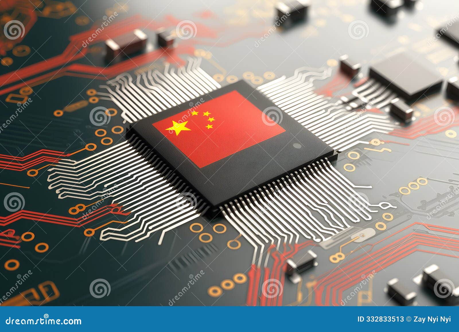 A Microchip Featuring Chinese Flag Symbolizes Chinaâ€™s Dominance in ...
