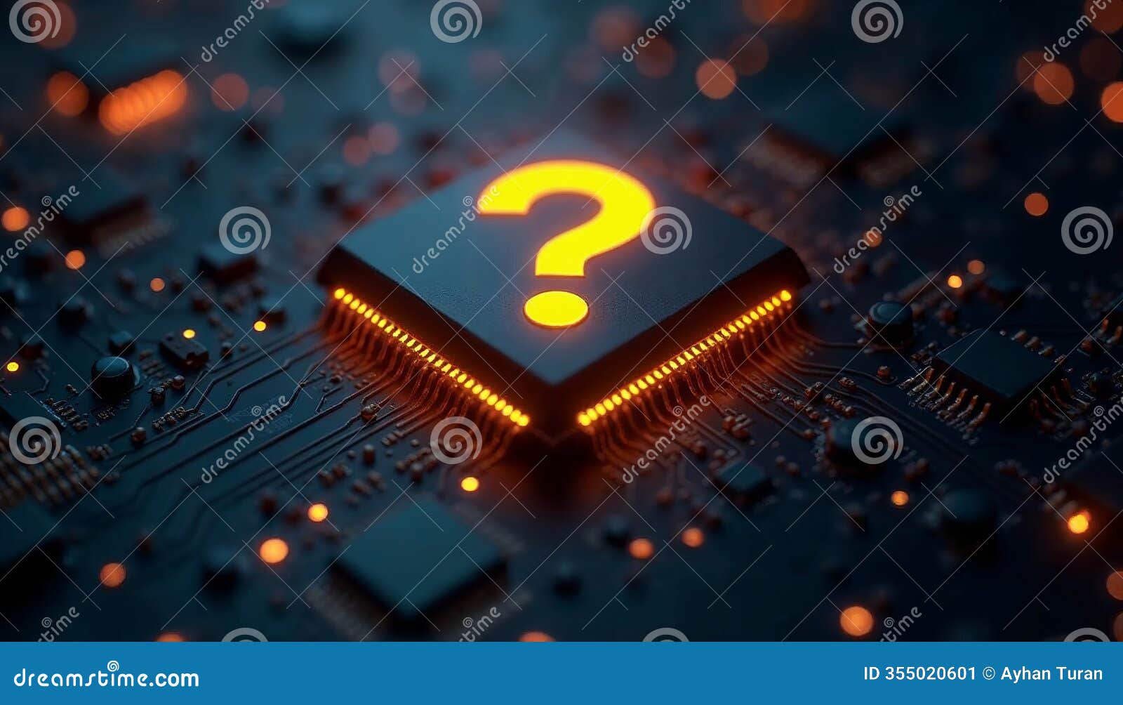 Microchip Glowing In Burgundy Colors. Technological And Futuristic ...