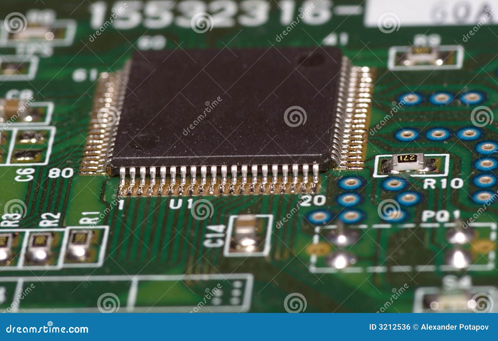 Microchip On Green Board Picture. Image: 3212536