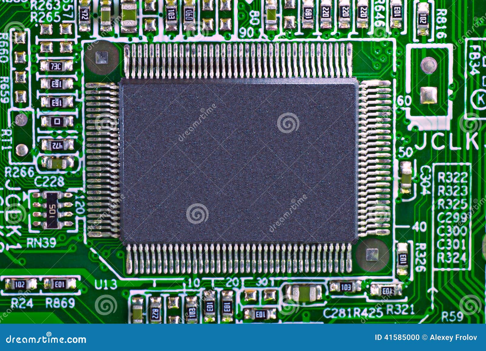 Microchip stock photo. Image of green, chip, microcircuit - 41585000