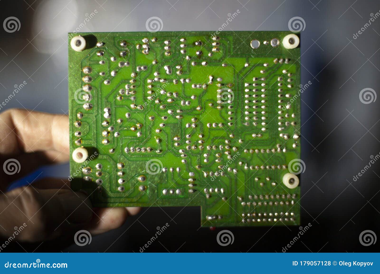 Microchip in the hand. stock photo. Image of market - 179057128