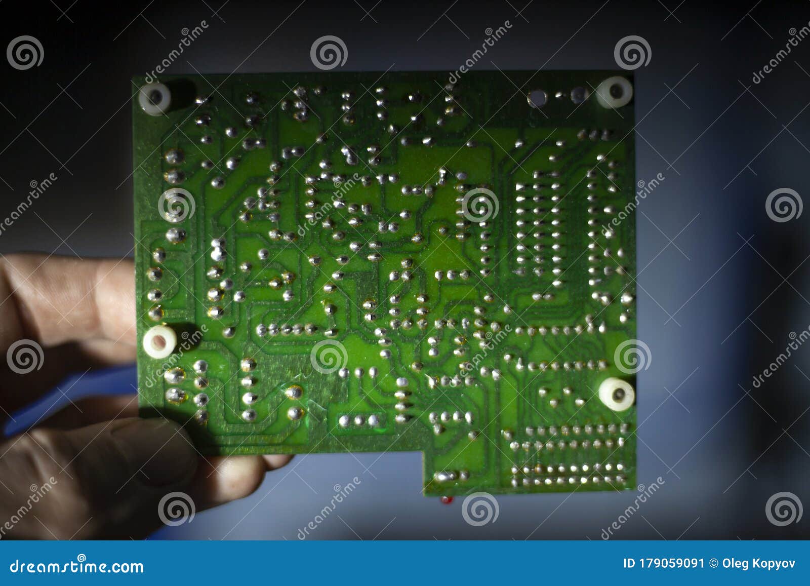 Microchip in the hand. stock image. Image of printing - 179059091