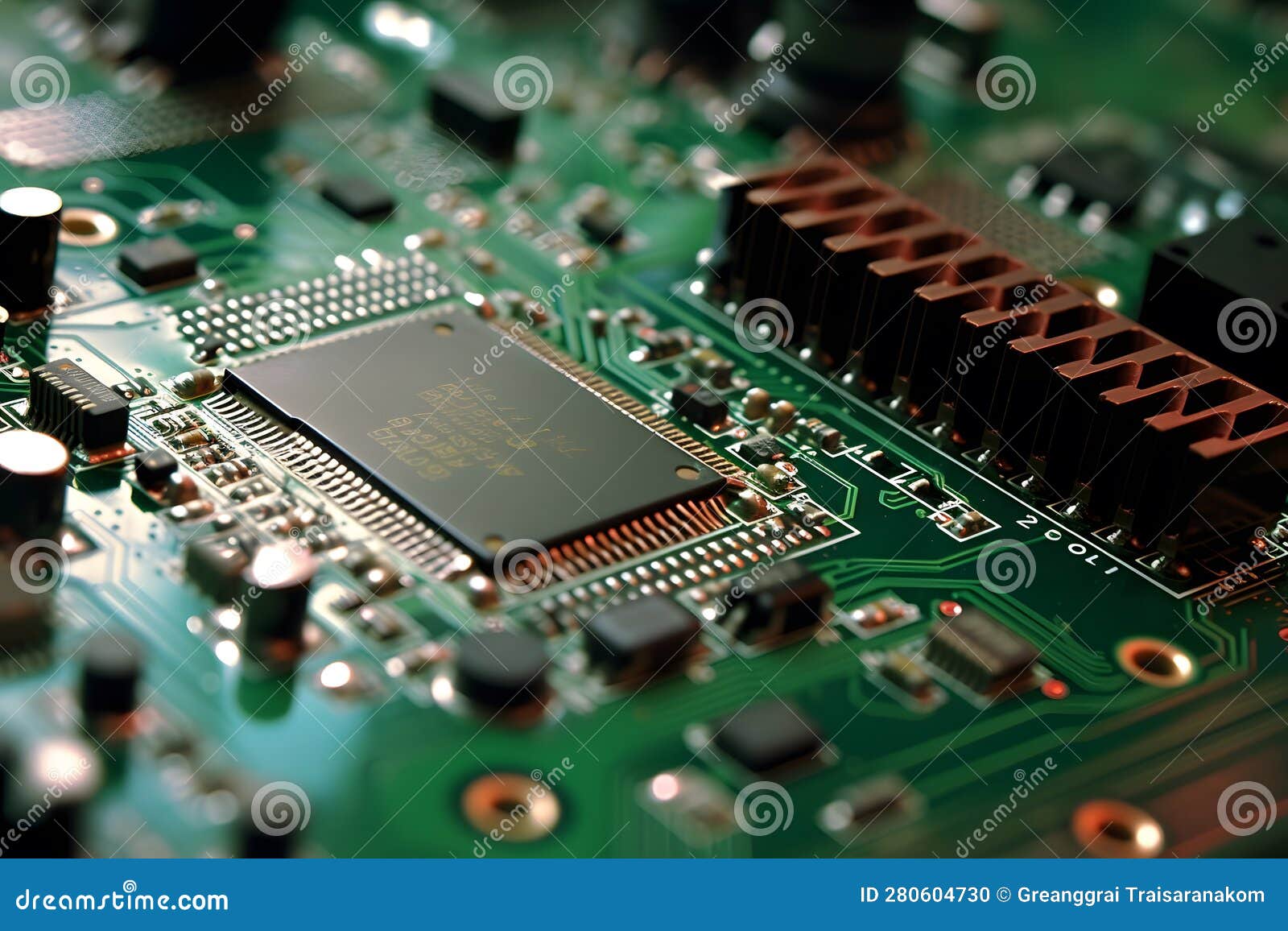 Microchip. High-tech Circuit Board. Computer it Motherboard Stock ...