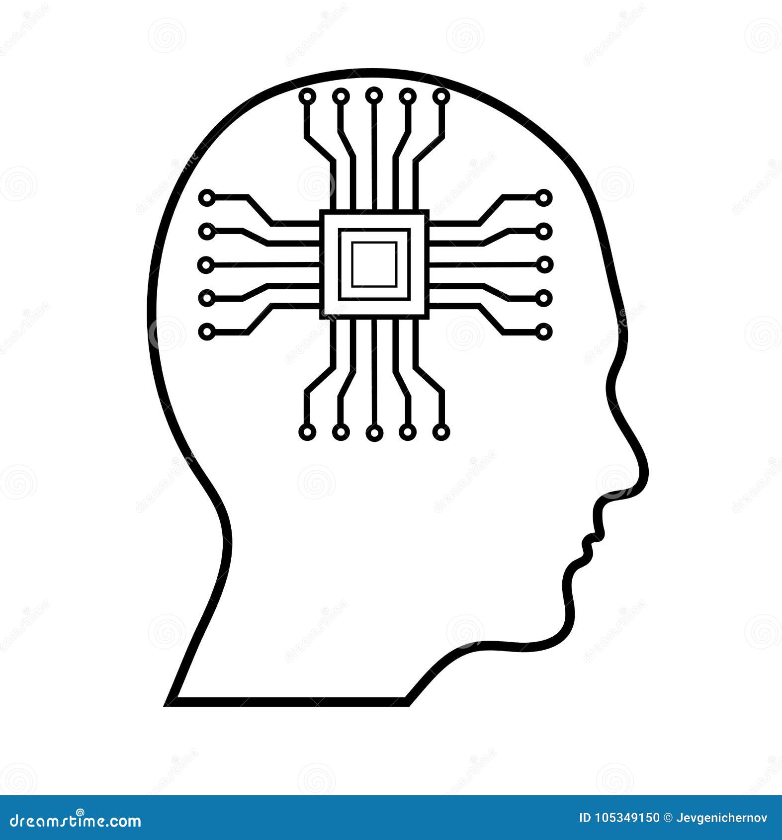 Microchip in Human Brain Logo Stock Vector - Illustration of digital ...