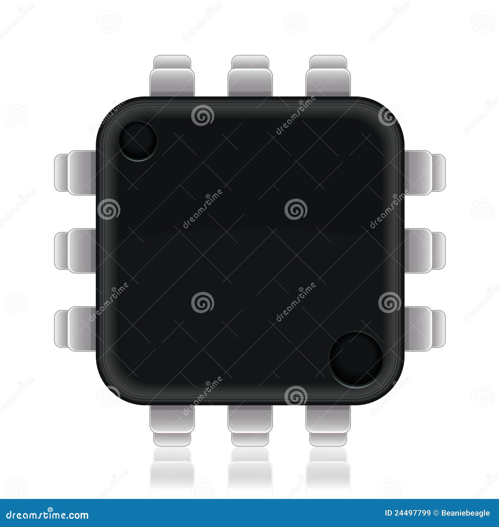 Microchip Icon stock vector. Illustration of square, gray - 24497799