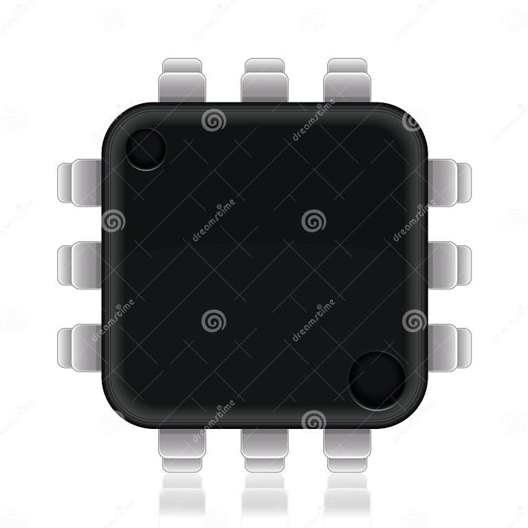 Microchip Icon stock vector. Illustration of square, gray - 24497799