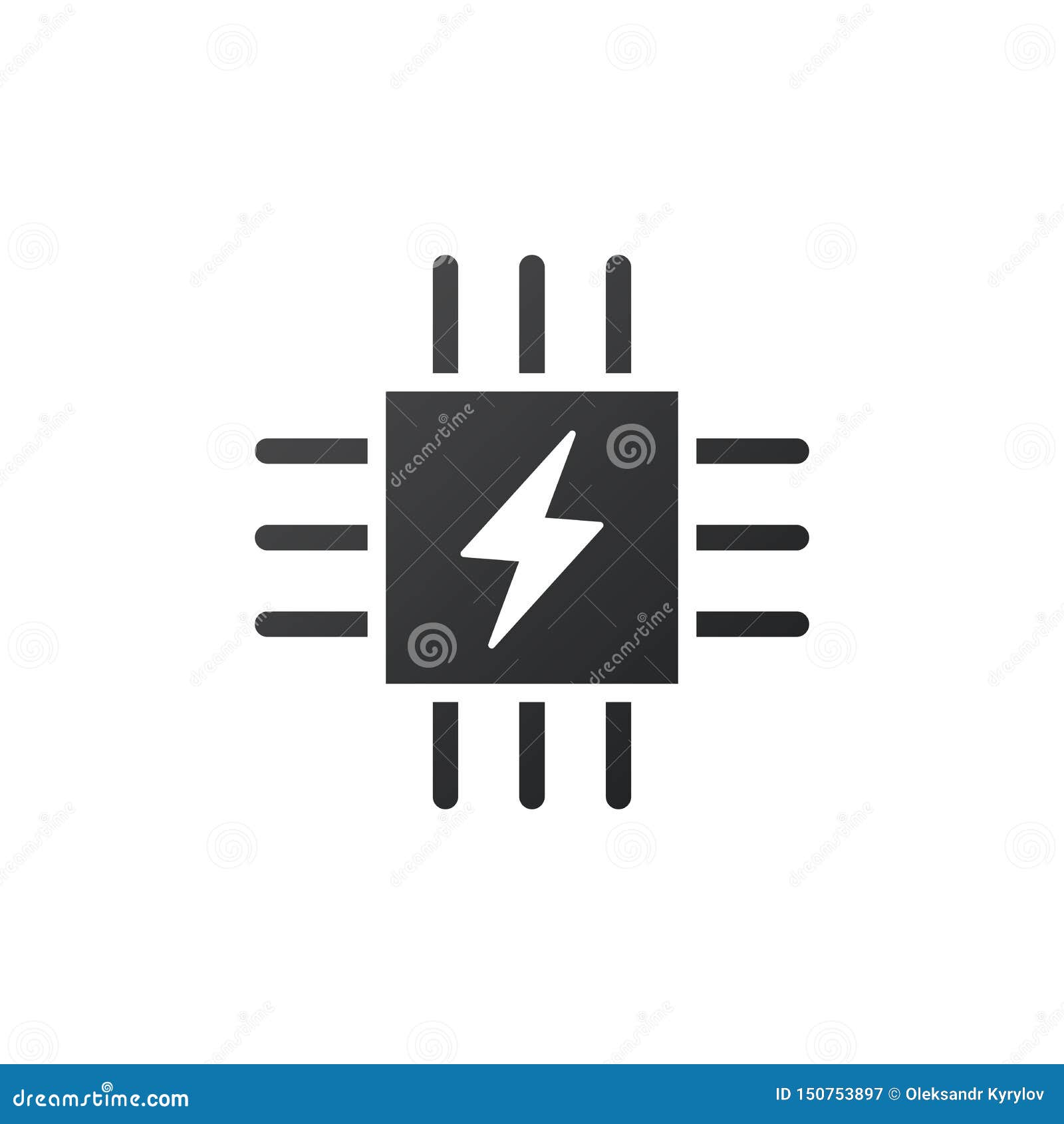 Microchip Icon. CPU, Central Processing Unit, Computer Processor, Chip ...