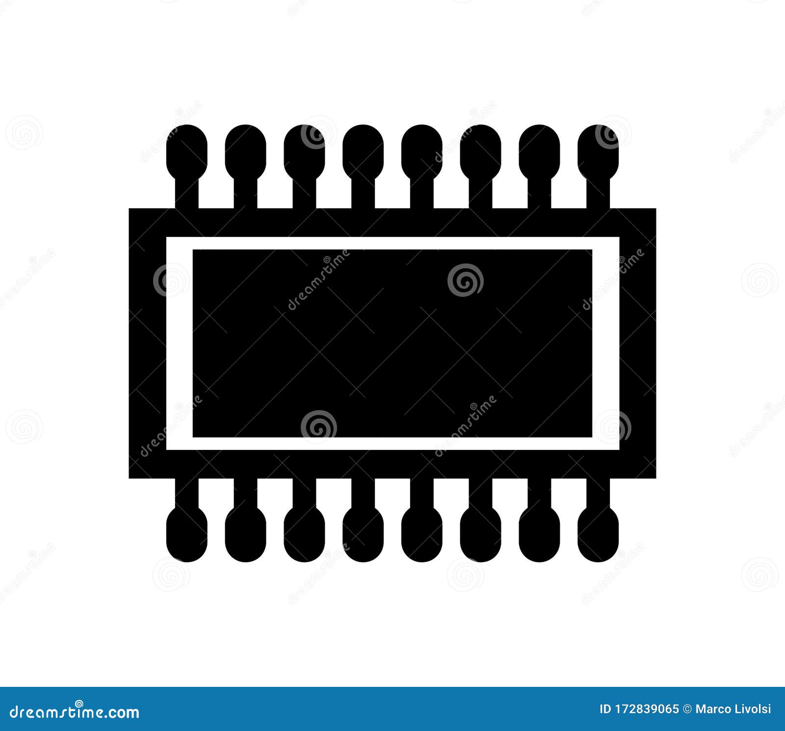 Microchip Icon Illustrated in Vector on White Background Stock ...