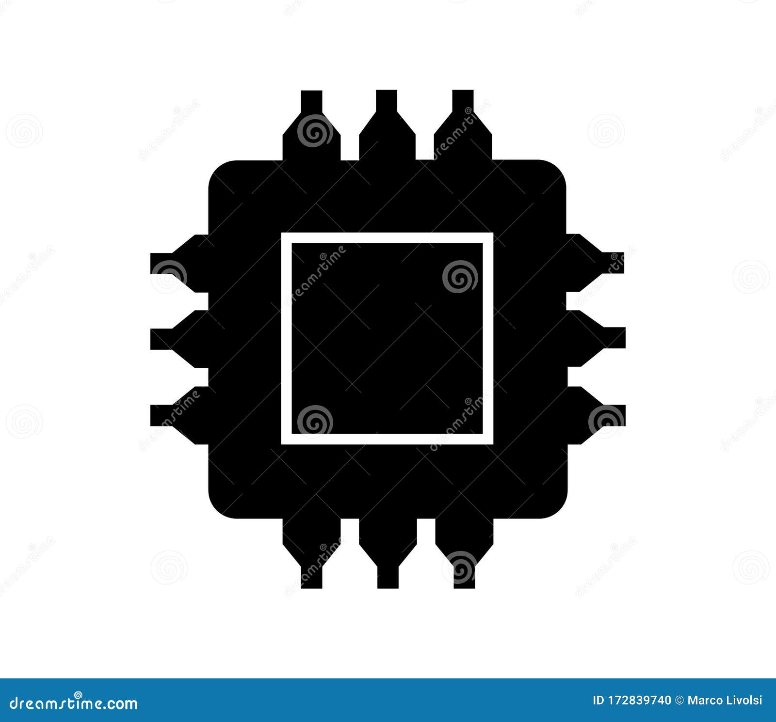 Microchip Icon Illustrated in Vector on White Background Stock ...