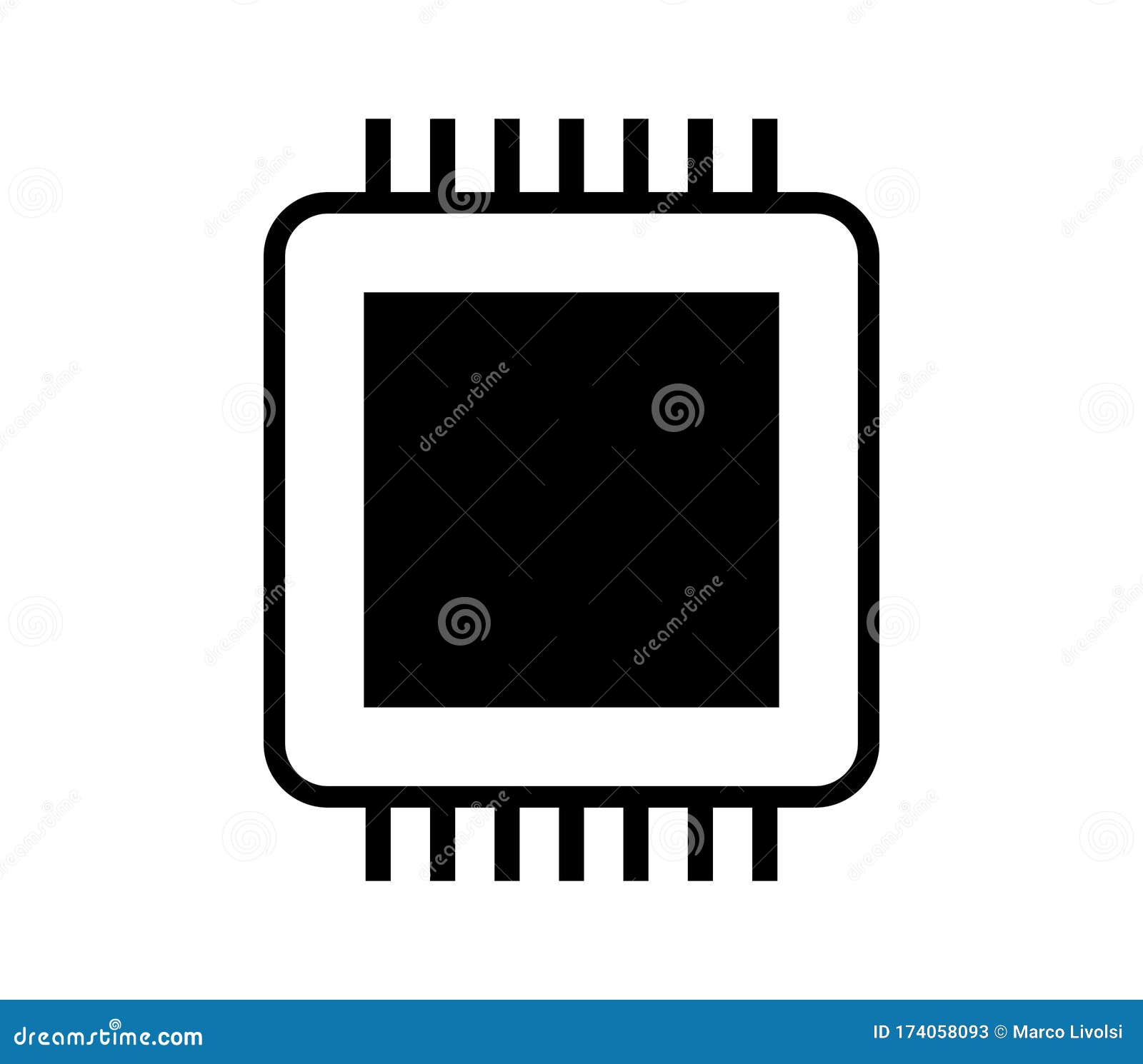 Microchip Icon Illustrated in Vector on White Background Stock ...