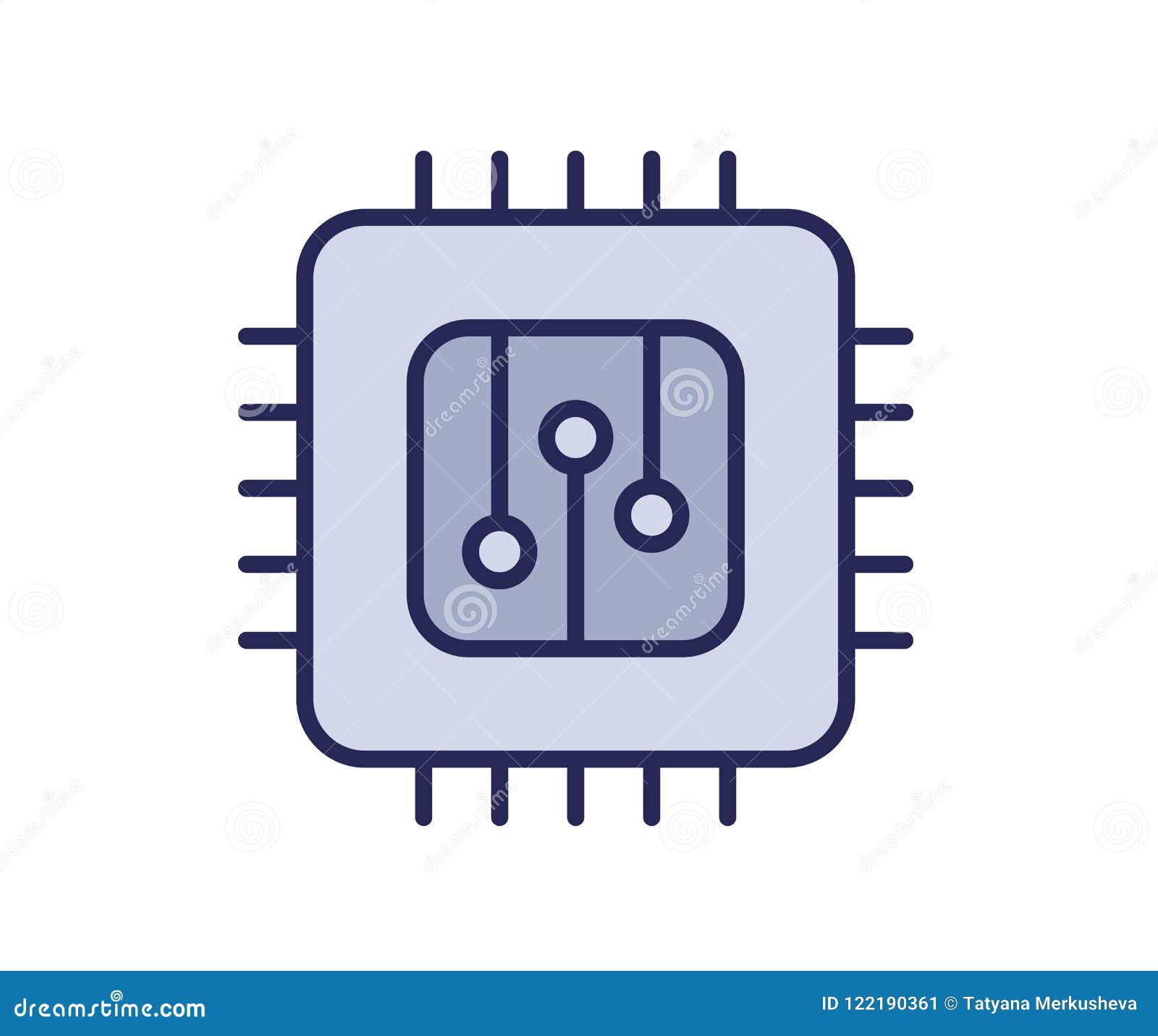 Microchip Icon. Line Colored Vector Illustration Stock Vector ...