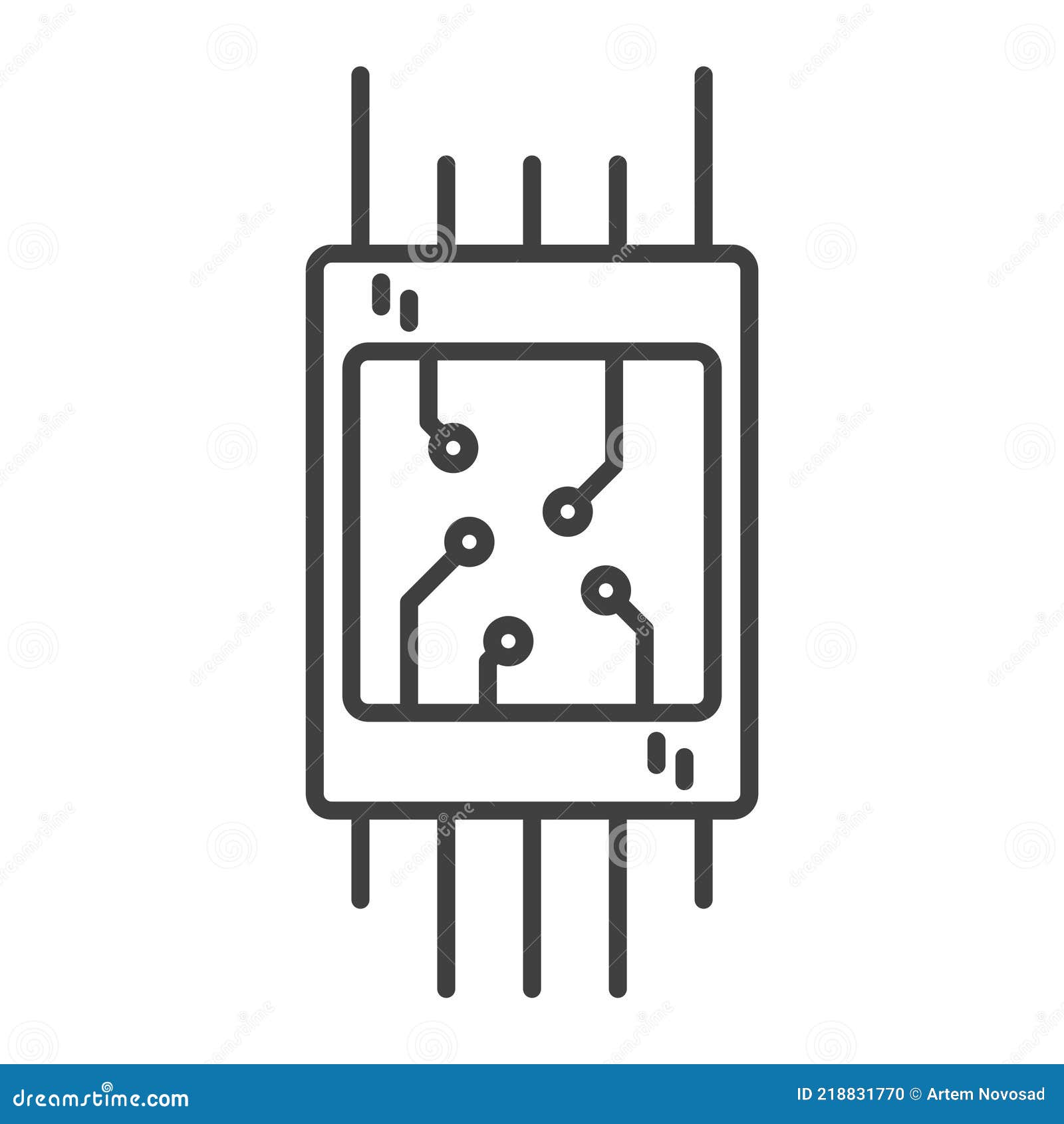 Microchip Icon. a Simple Line Drawing of a General View of Any ...