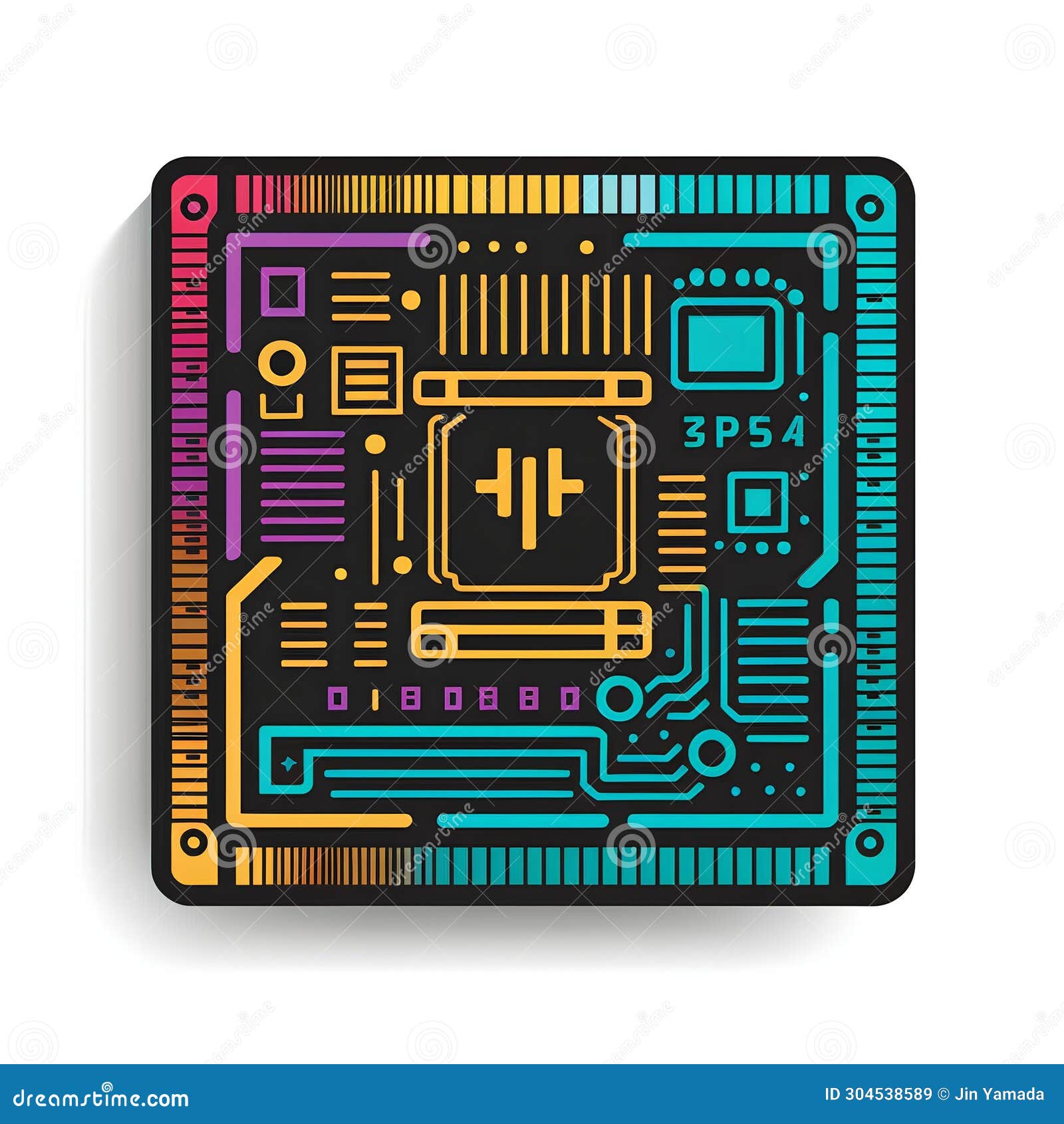 Microchip Icon, Microchip Symbol, Microprocessor Vector Illustration ...