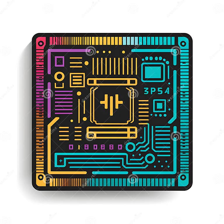 Microchip Icon, Microchip Symbol, Microprocessor Vector Illustration ...