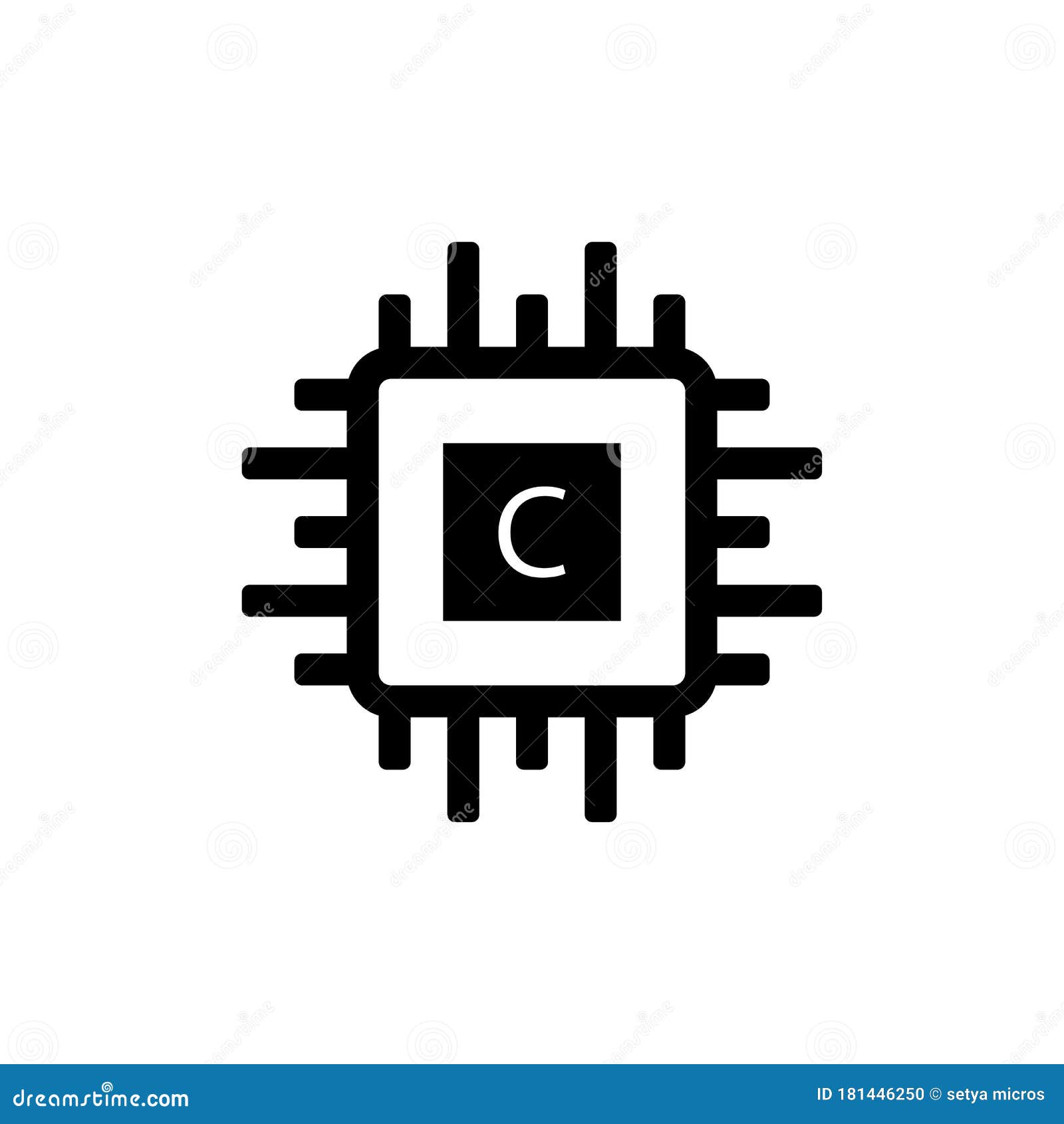 Microchip Icon Symbol Vector Illustration Design Logo Stock Vector ...