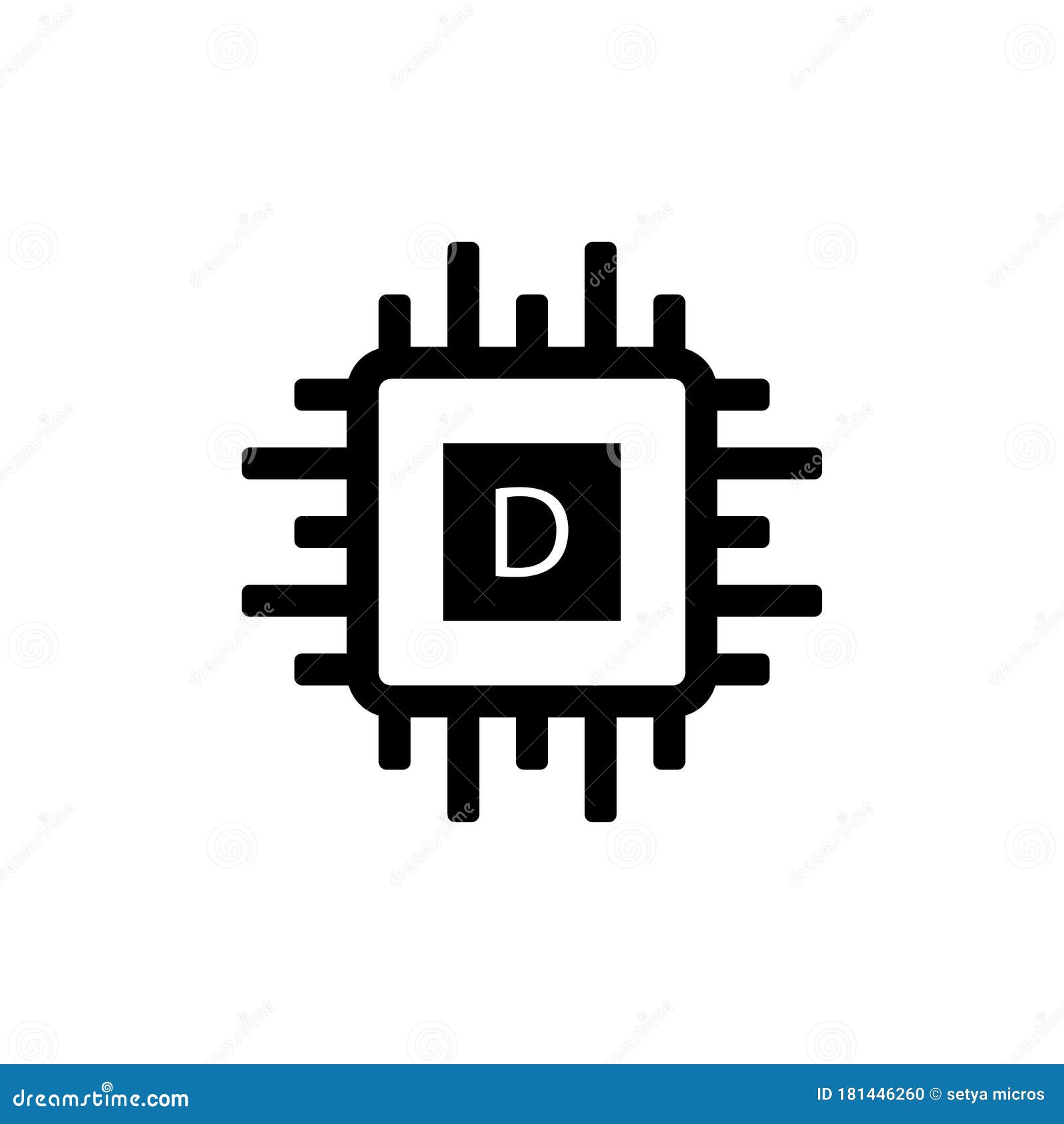 Microchip Icon Symbol Vector Illustration Design Logo Stock Vector ...