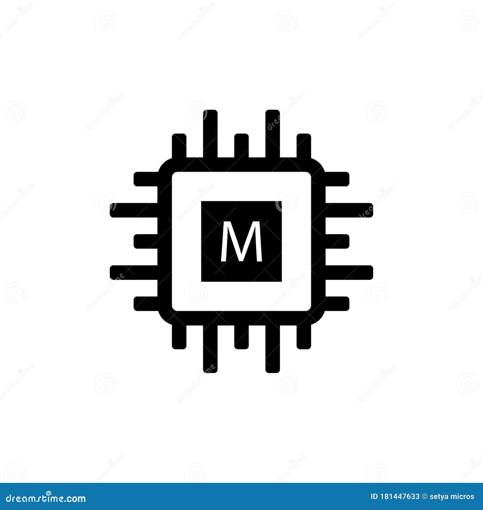 Microchip Icon Symbol Vector Illustration Design Logo Stock Vector ...