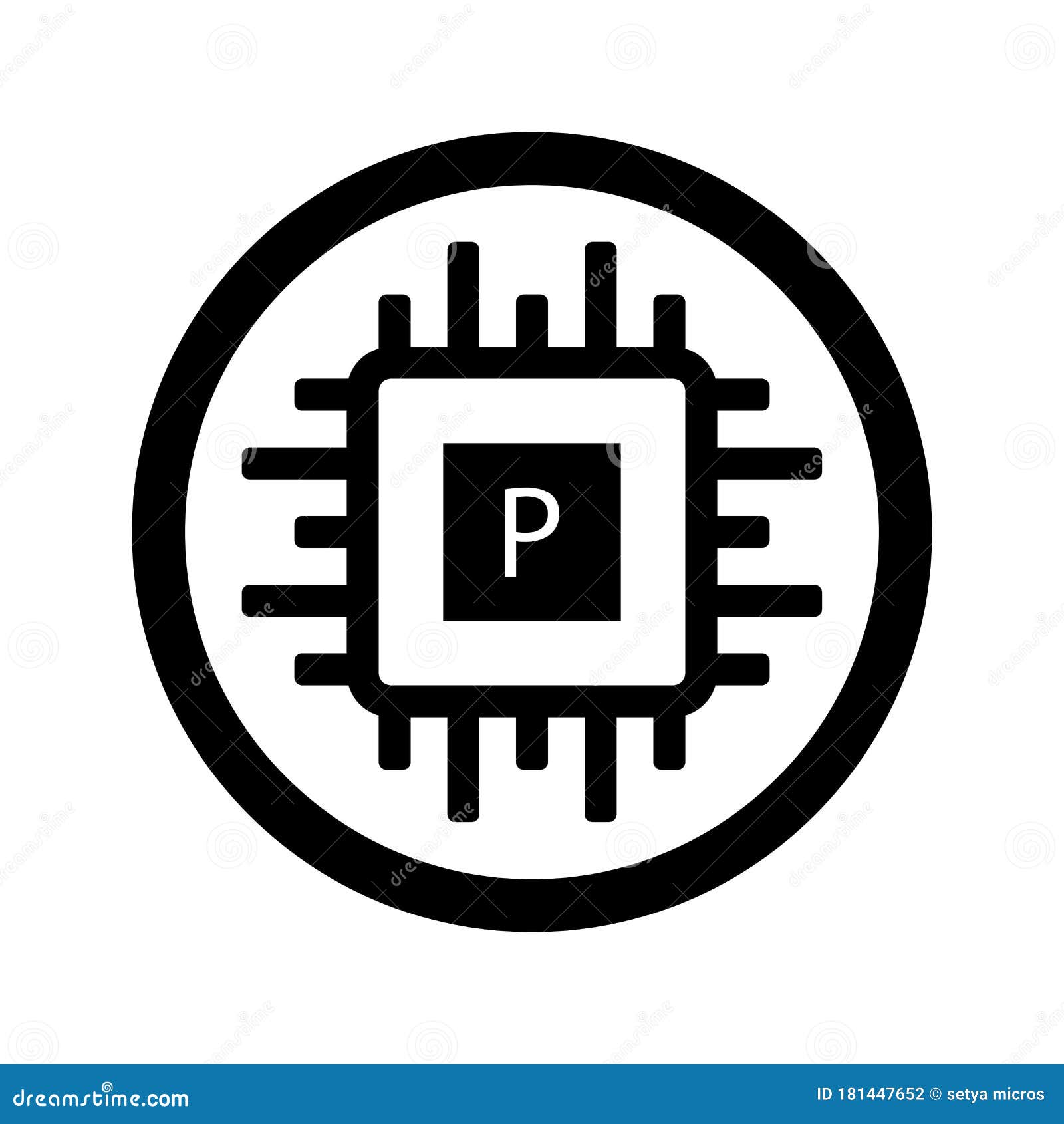 Microchip Icon Symbol Vector Illustration Design Logo Stock Vector ...