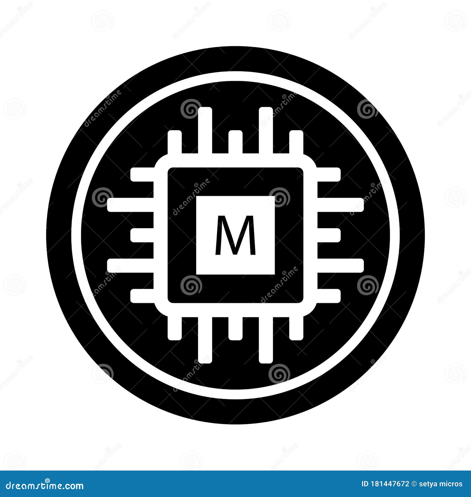 Microchip Icon Symbol Vector Illustration Design Logo Stock Vector ...