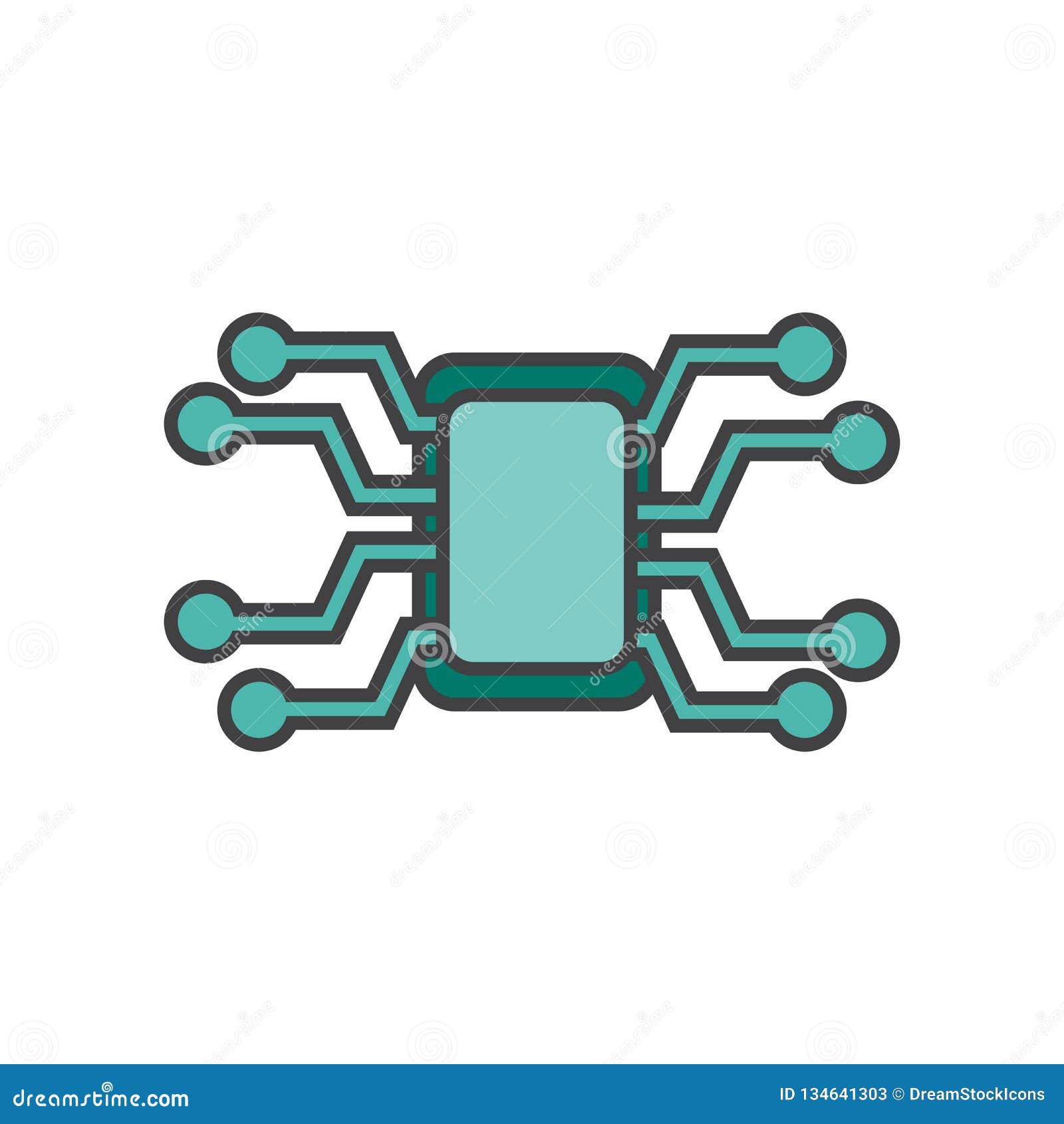 Microchip Icon Vector Sign and Symbol Isolated on White Background ...