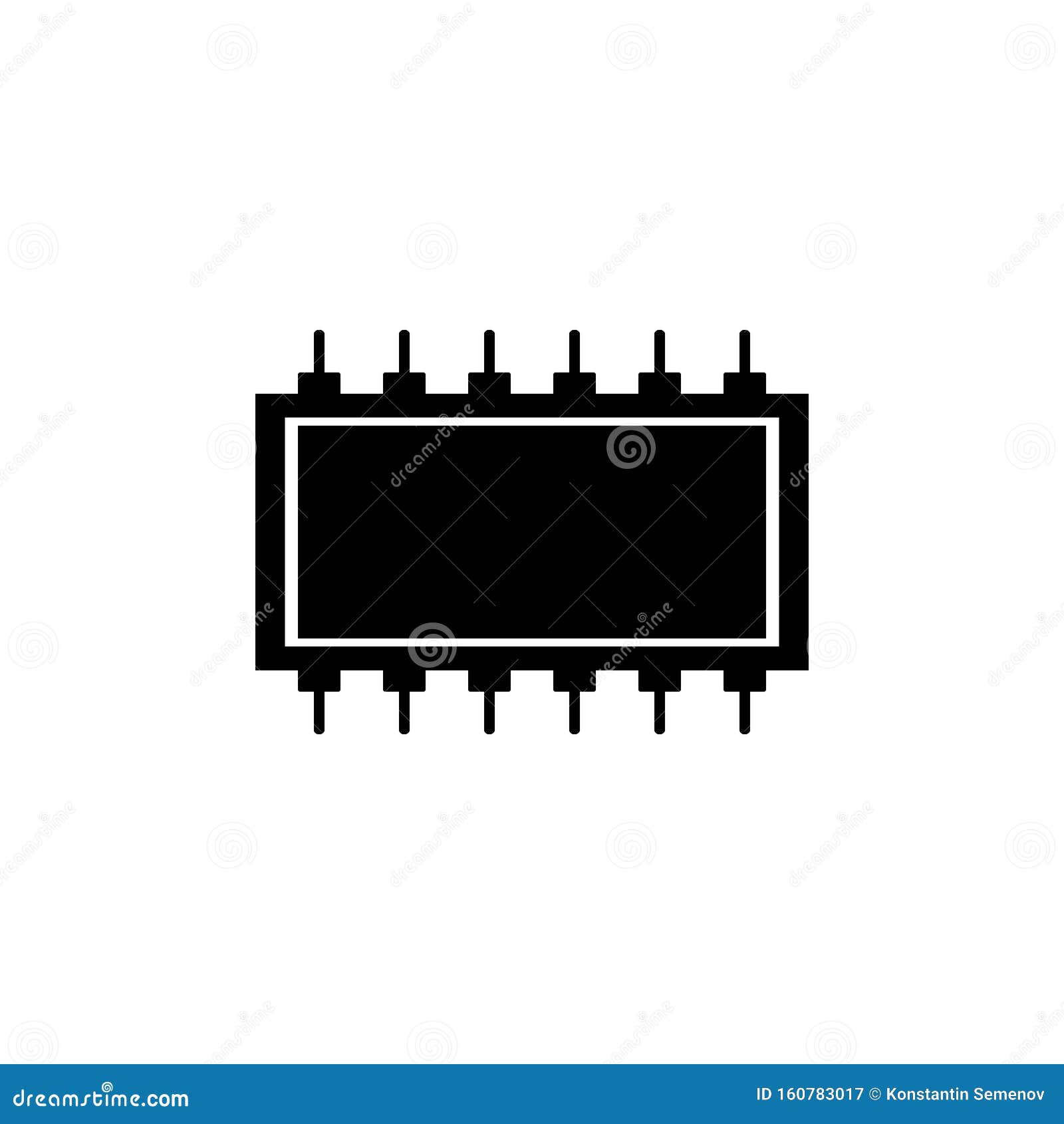 Microchip icon on white stock illustration. Illustration of code ...
