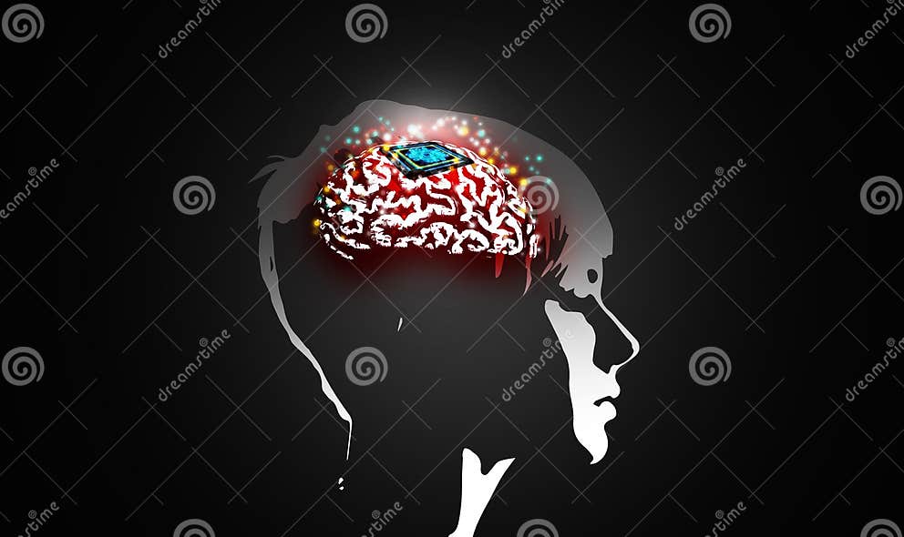 Microchip is Implanted in Human Brain. Neural Implants. Brain-computer ...