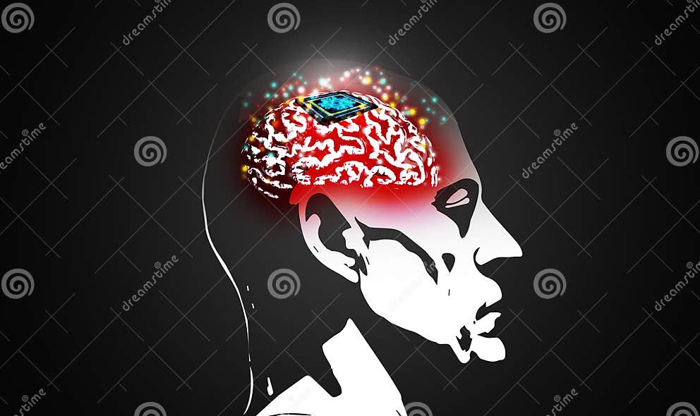 Microchip is Implanted in Human Brain. Neural Implants. Brain-computer ...