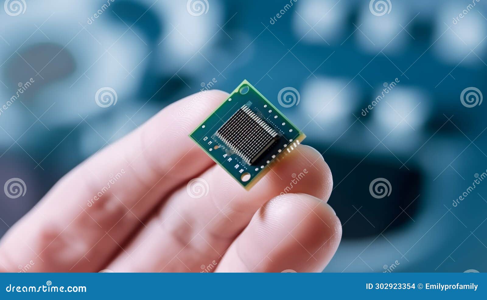 Microchip Innovation in Man S Hand for AI Stock Illustration ...