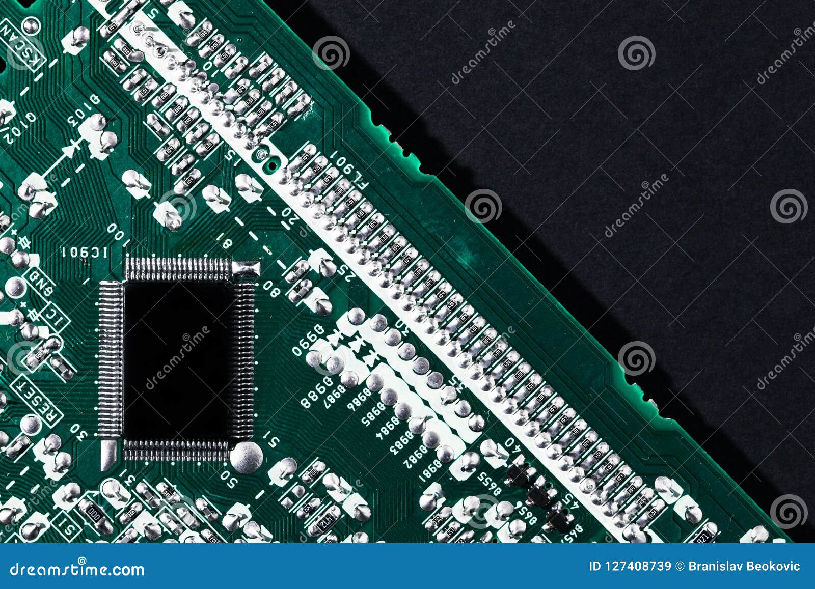 Microchip Integrated on Green Motherboard Computer Science Stock Image ...