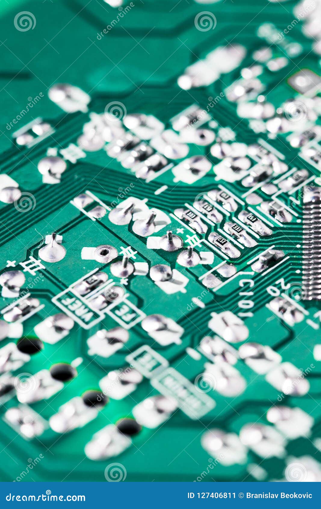 Microchip Integrated on Green Motherboard Computer Science Stock Image ...