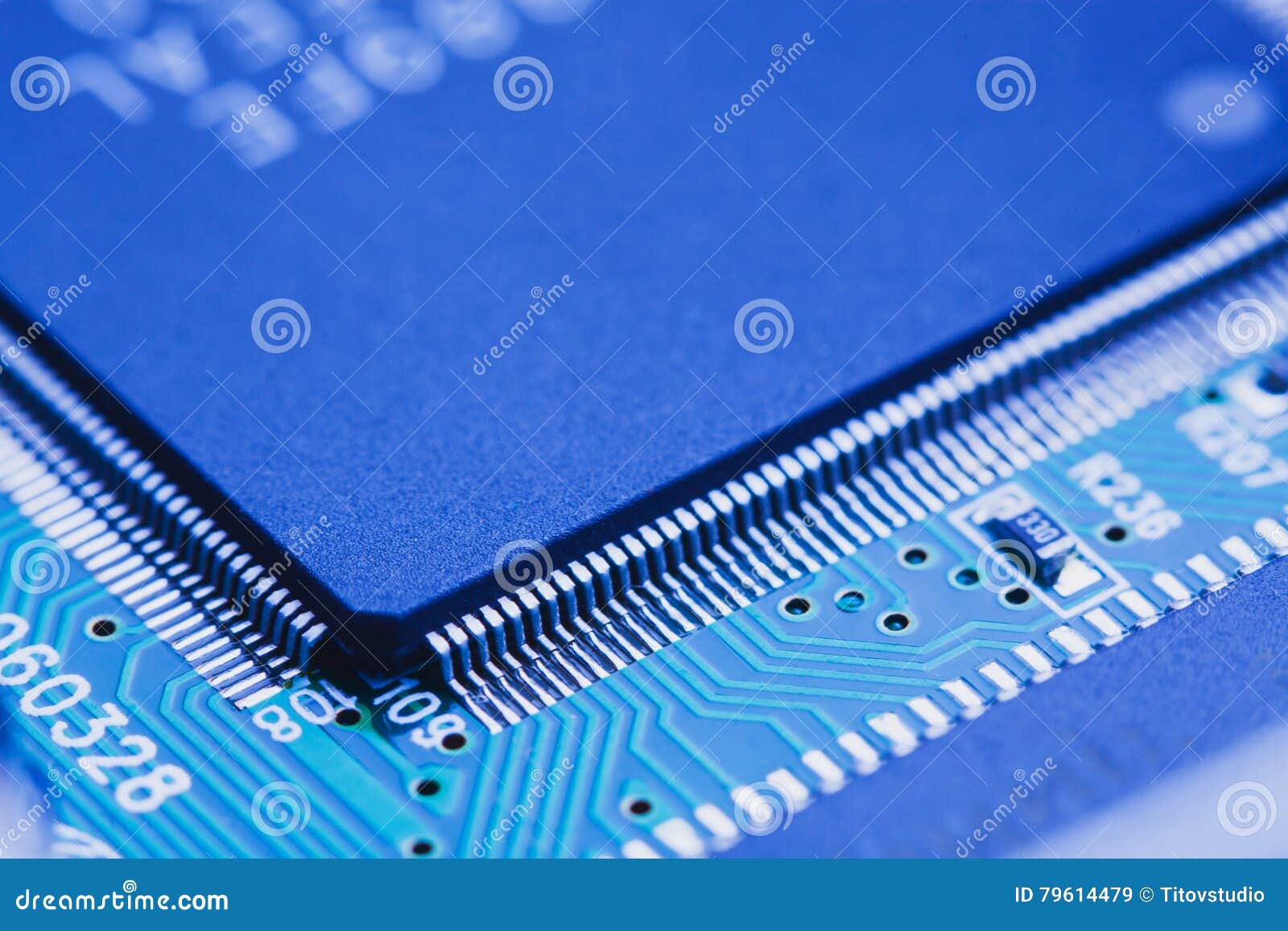 Microchip Integrated on Motherboard Stock Image - Image of information ...