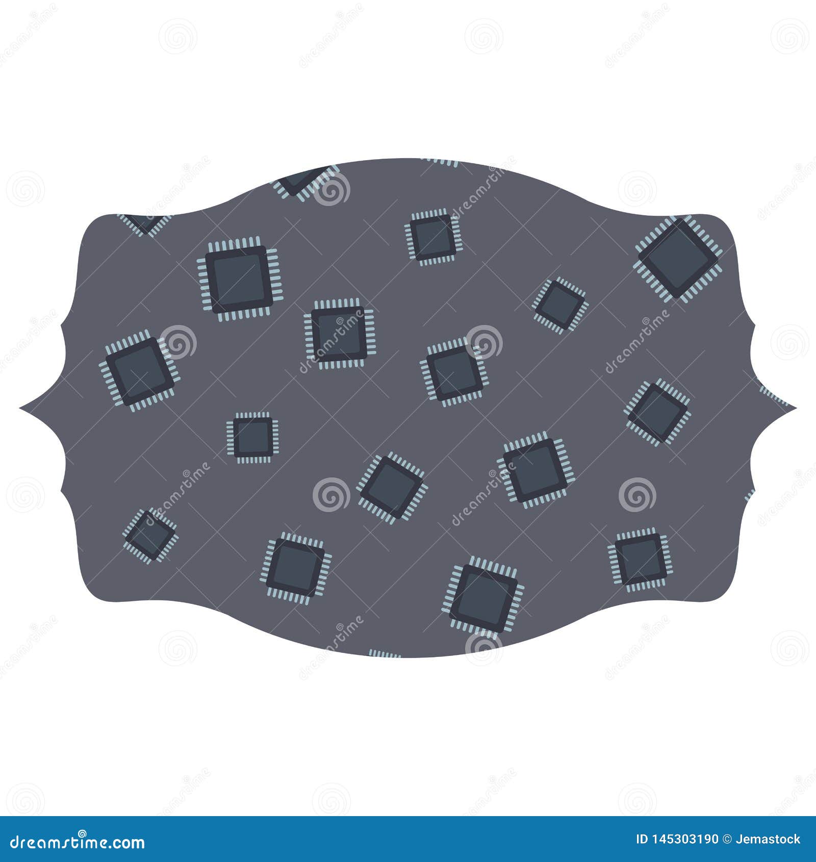 Microchip label frame stock vector. Illustration of chip - 145303190